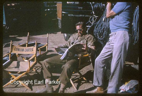 Conlan Carter, "Doc" from the TV series "Combat", shown here on set ...